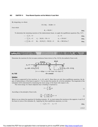 Three-Moment Equation and the Method of Least Work :Structural analysis aslam kassimali 4 ...
