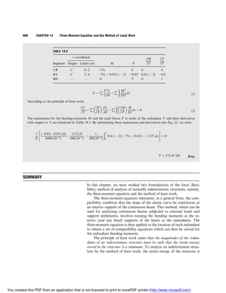 Three-Moment Equation and the Method of Least Work :Structural analysis ...