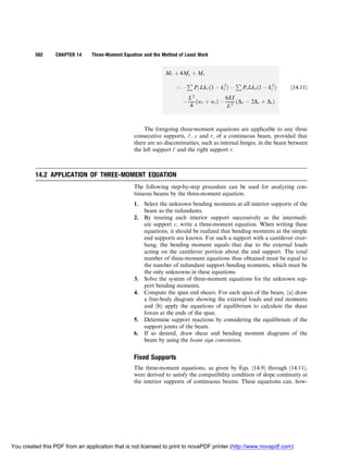 Three-Moment Equation and the Method of Least Work :Structural analysis ...