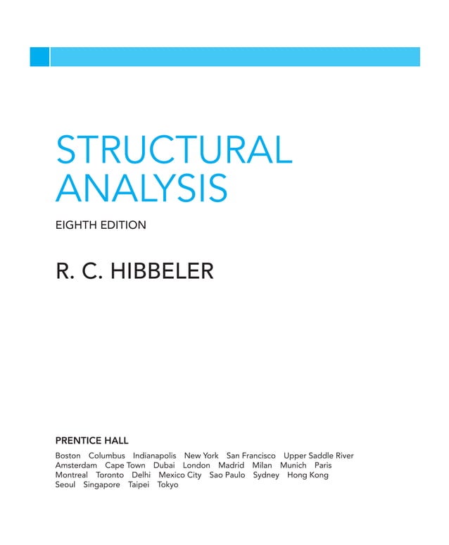 Structural Analysis, Hibbeler, 8th ed Textbook | PDF
