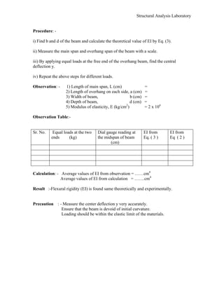 Structural analysis lab | PDF
