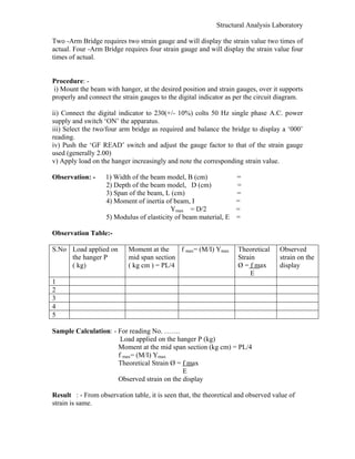 Structural analysis lab | PDF