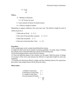 Structural analysis lab | PDF