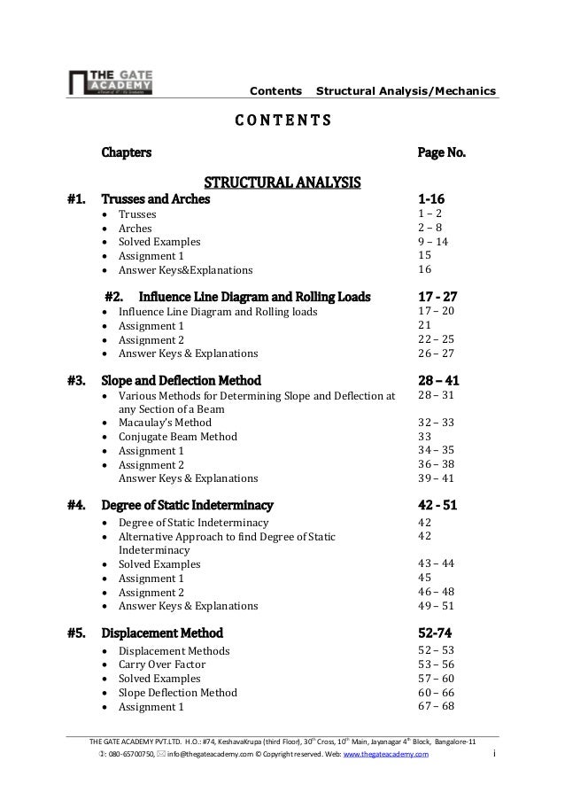 Civil Engineering : Structural analysis & mechanics, THE GATE ACADEMY
