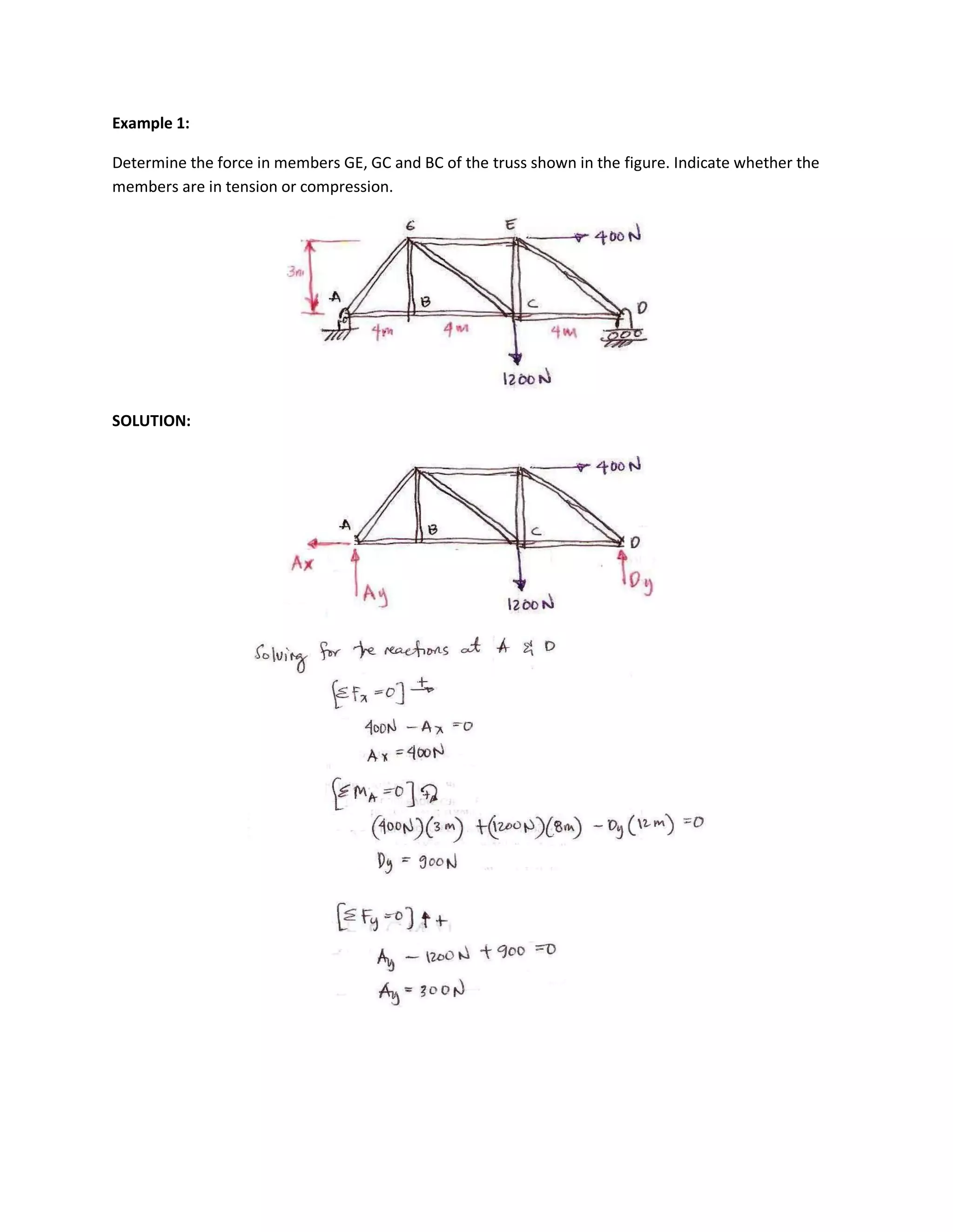 Structural analysis (method of joints) | PDF