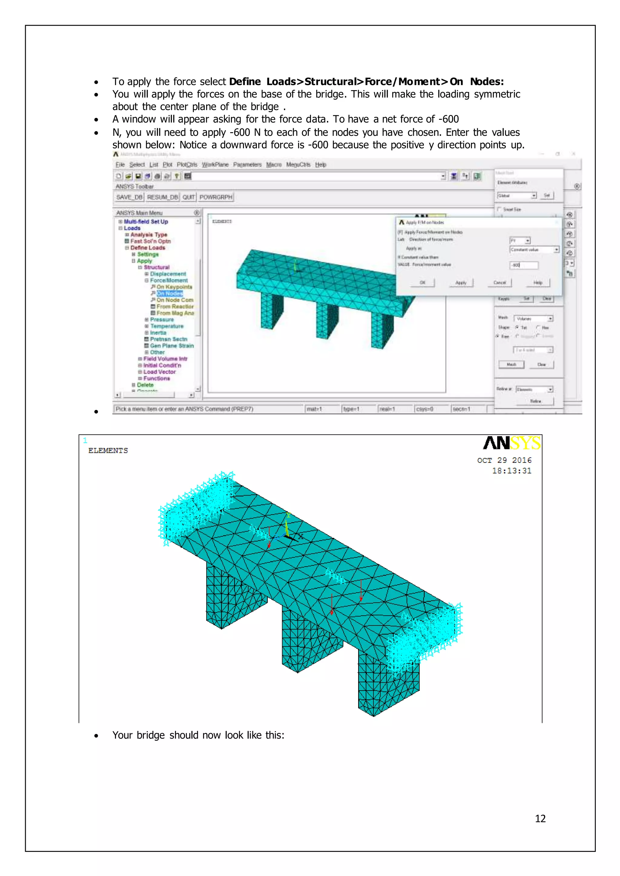 Structural analysis of a road bridge using ansys | DOCX