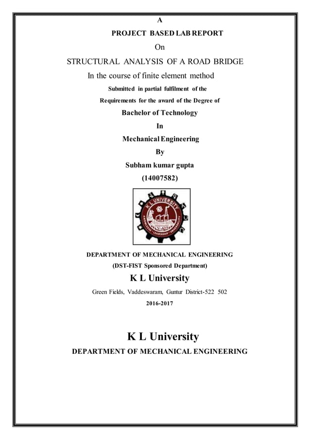 Structural analysis of a road bridge using ansys | DOCX | Civil ...