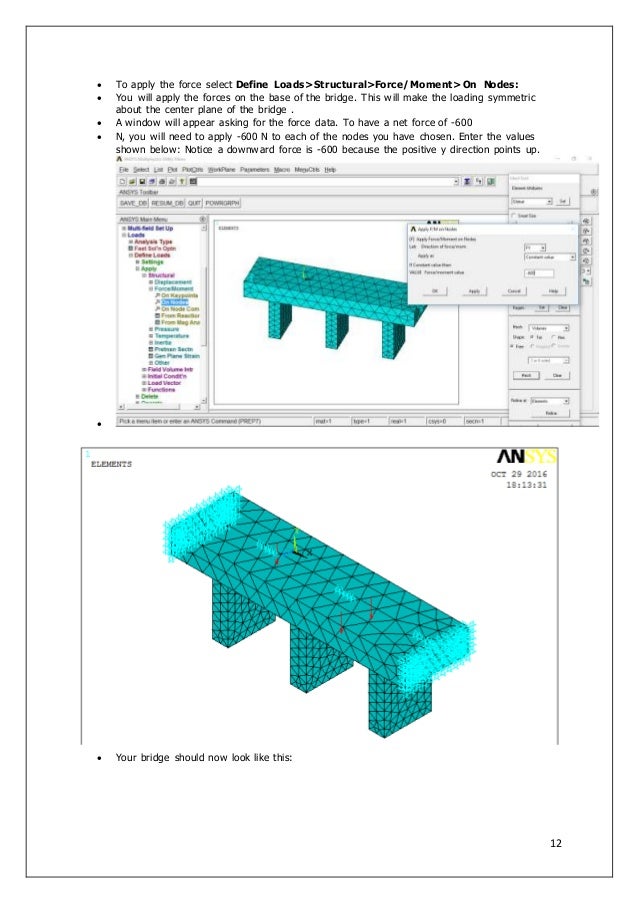 Structural analysis of a road bridge using ansys