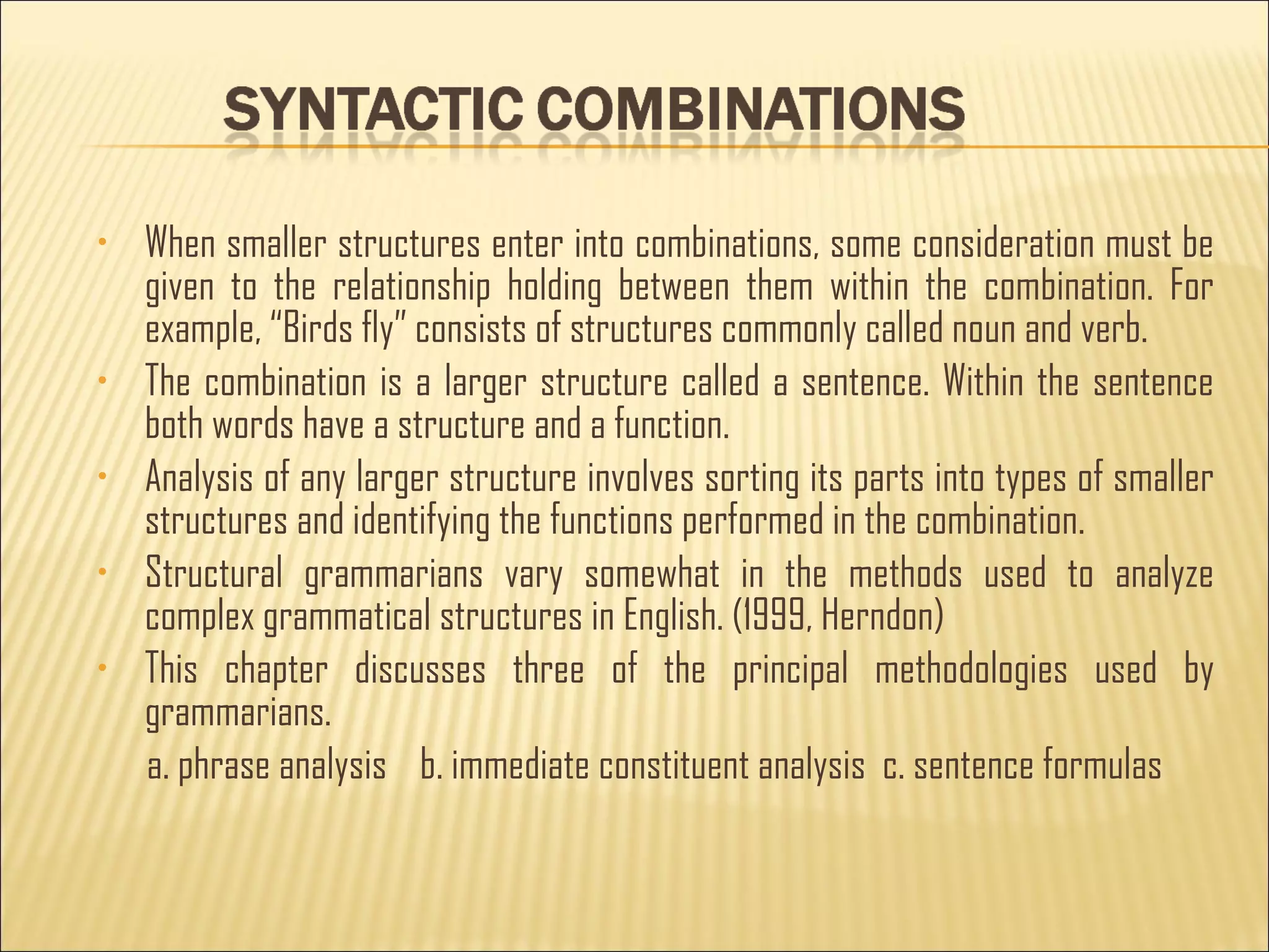 Structural analysis of english syntax | PPT | Homework and Study ...
