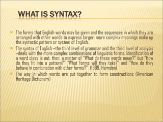 Structural analysis of english syntax | PPT | Homework and Study ...