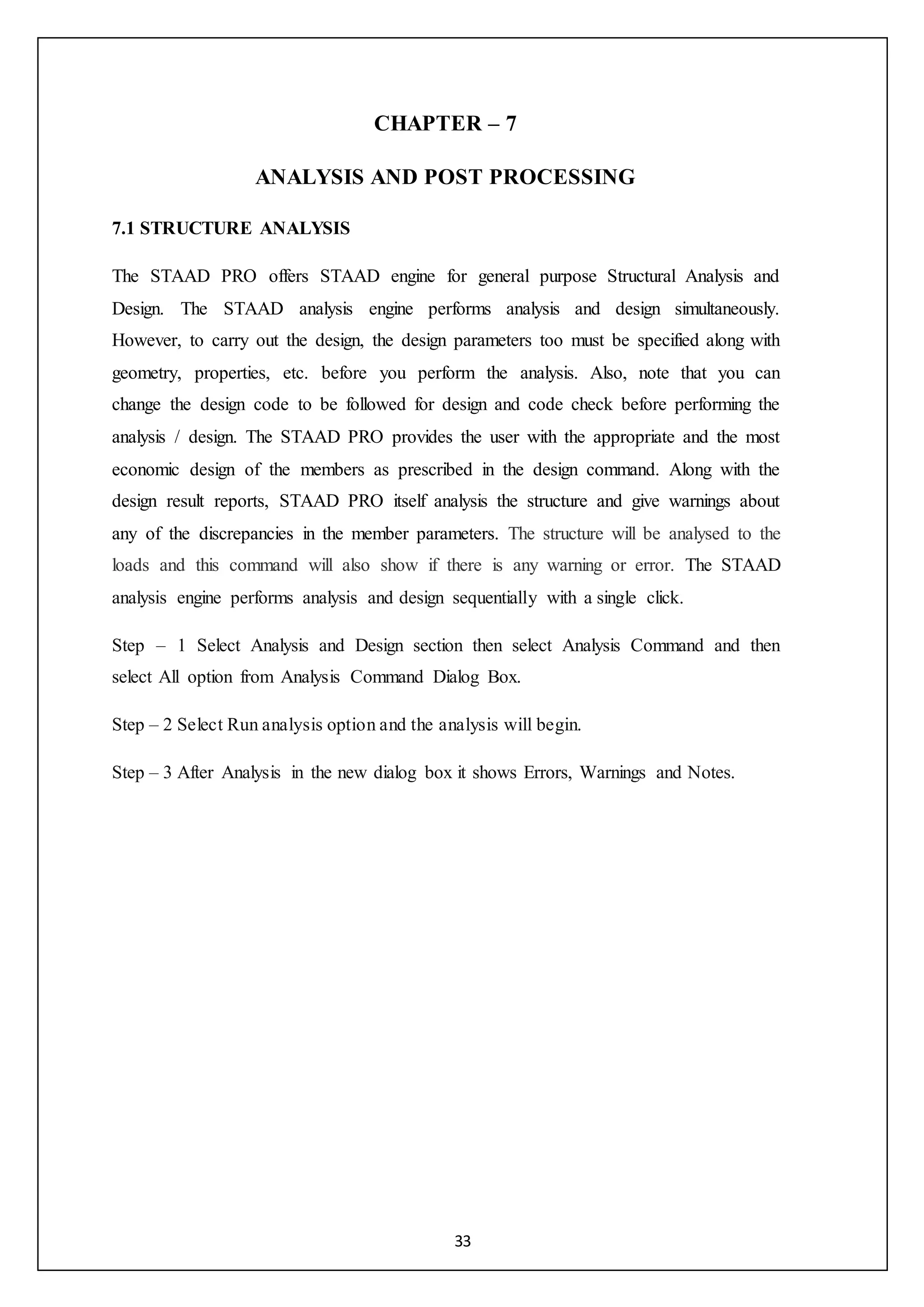 Structural anaysis and design of g + 5 storey building using bentley stadd pro software | DOCX