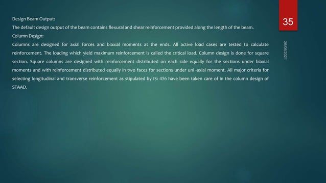 Structural anaysis and design of g + 5 storey building using bentley stadd pro software | PPTX ...