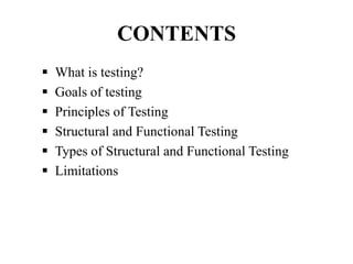 Structural and functional testing | PPTX