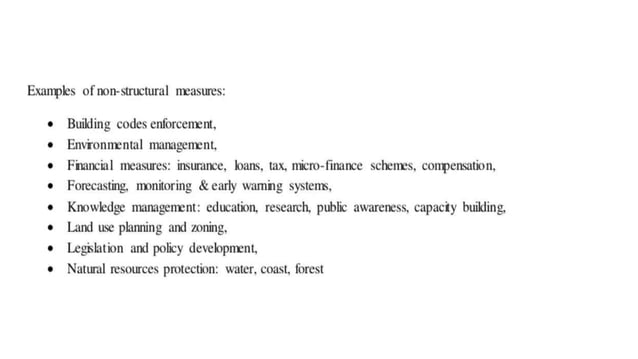 Structural and non structural measures - Disaster Management | PPTX