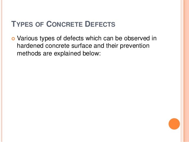 Structural and non structural defects in concrete structures
