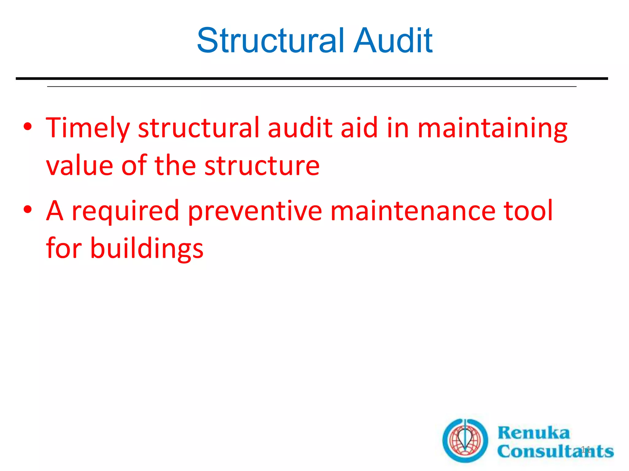 The Whys, The Hows of Structural Audit of Buildings | PPTX