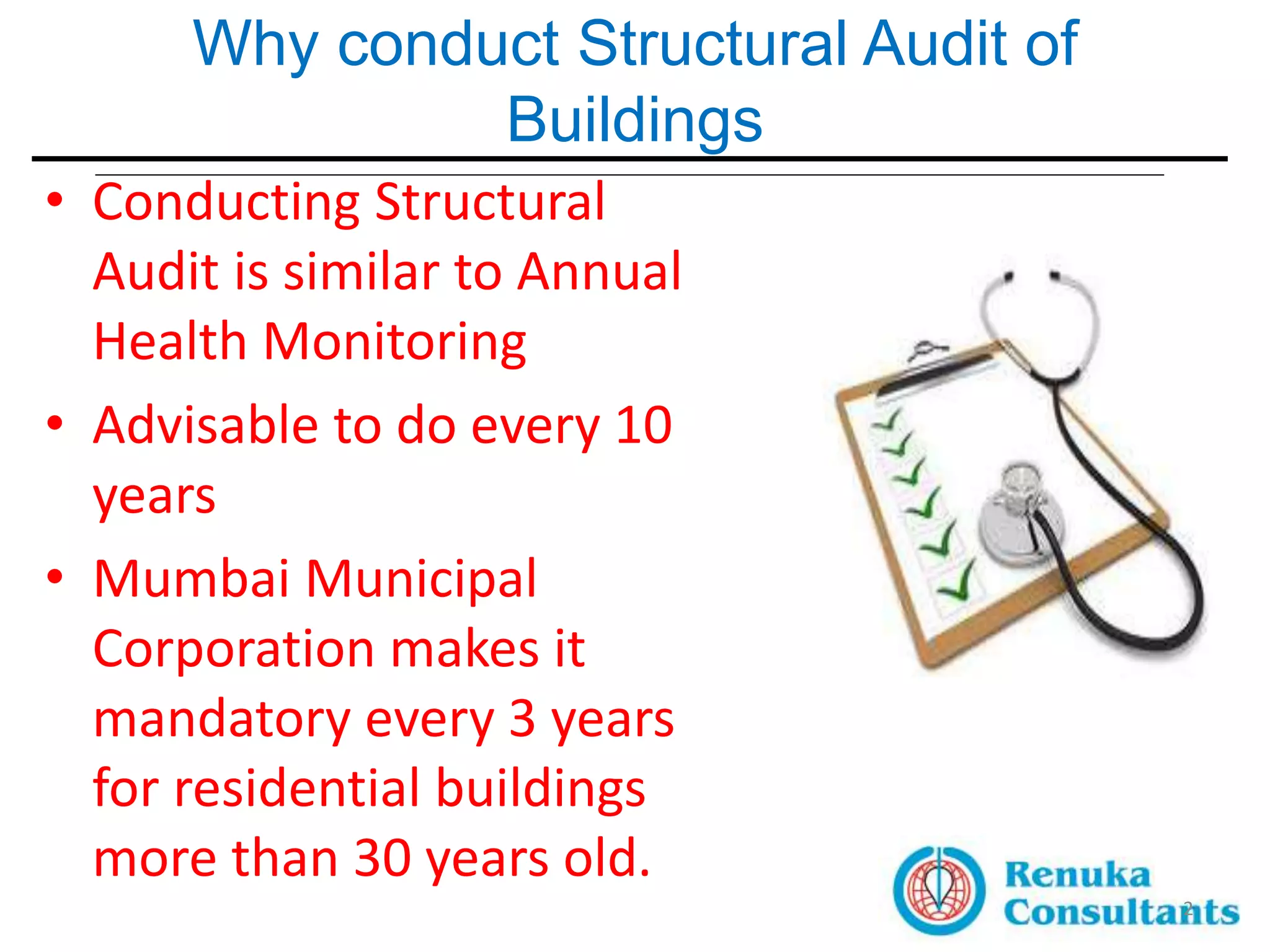The Whys, The Hows of Structural Audit of Buildings | PPTX