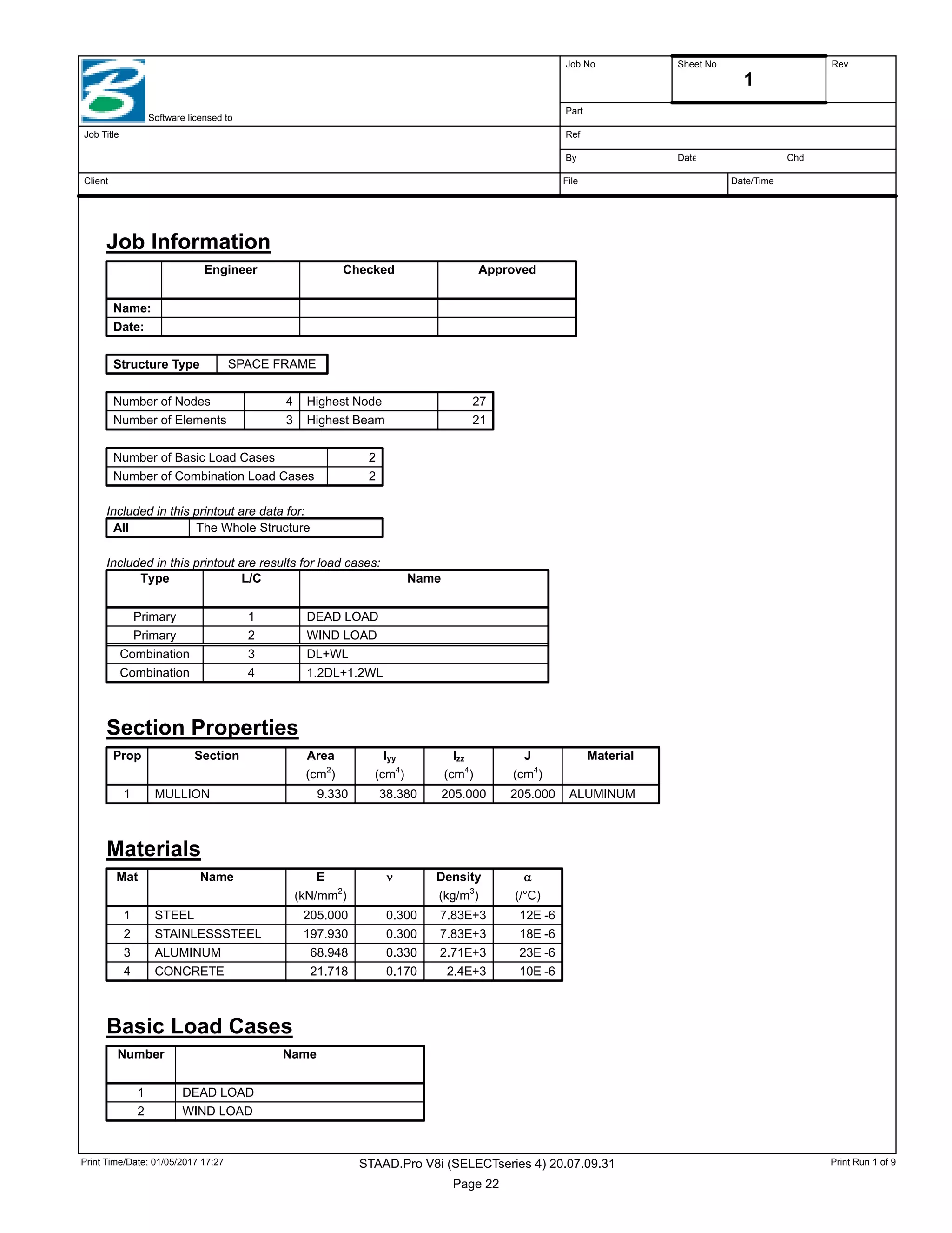 STRUCTURAL CALCULATION - CURTAIN WALL (SAMPLE DESIGN) | PDF