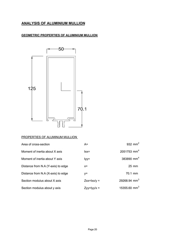 STRUCTURAL CALCULATION - CURTAIN WALL (SAMPLE DESIGN) | PDF