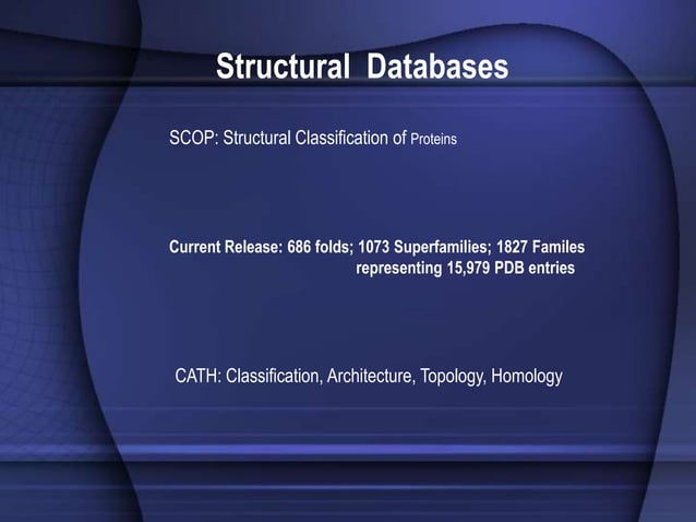 Structural Database And Their Classification By Abdul Qahar Ppt