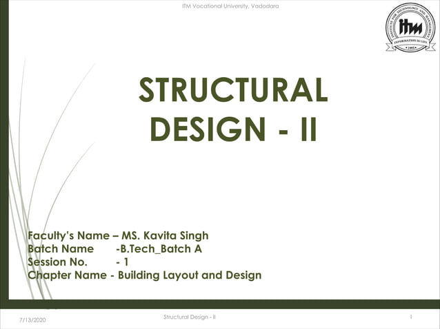 Structural design building layout and design - session - 1 | PPT