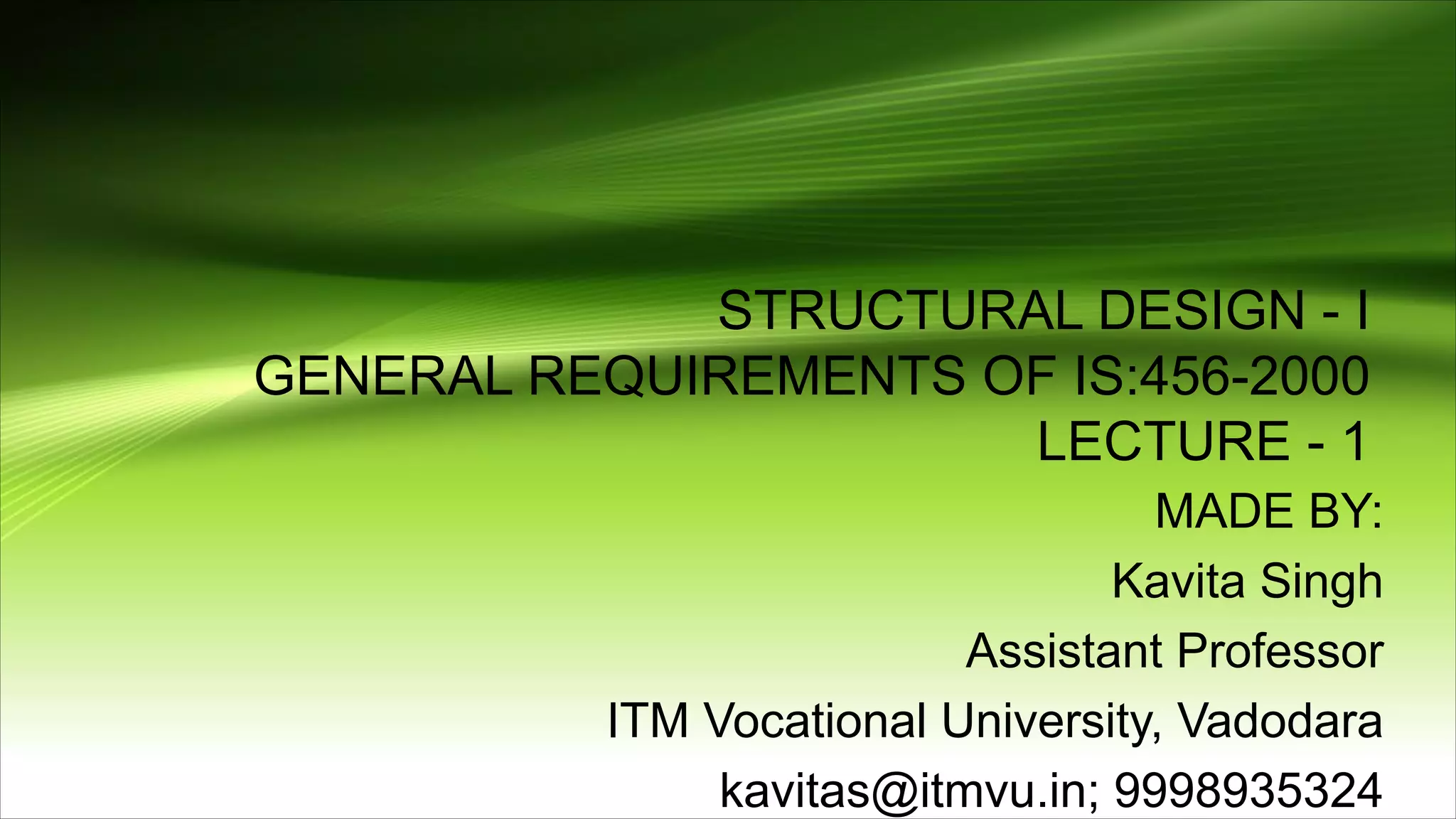 Structural design i limit state method-kavita singh | PDF