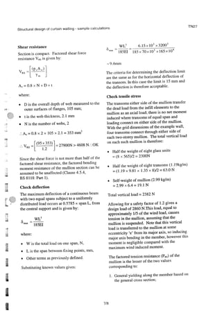 Structural design of stick curtain walling sample calculations | PDF