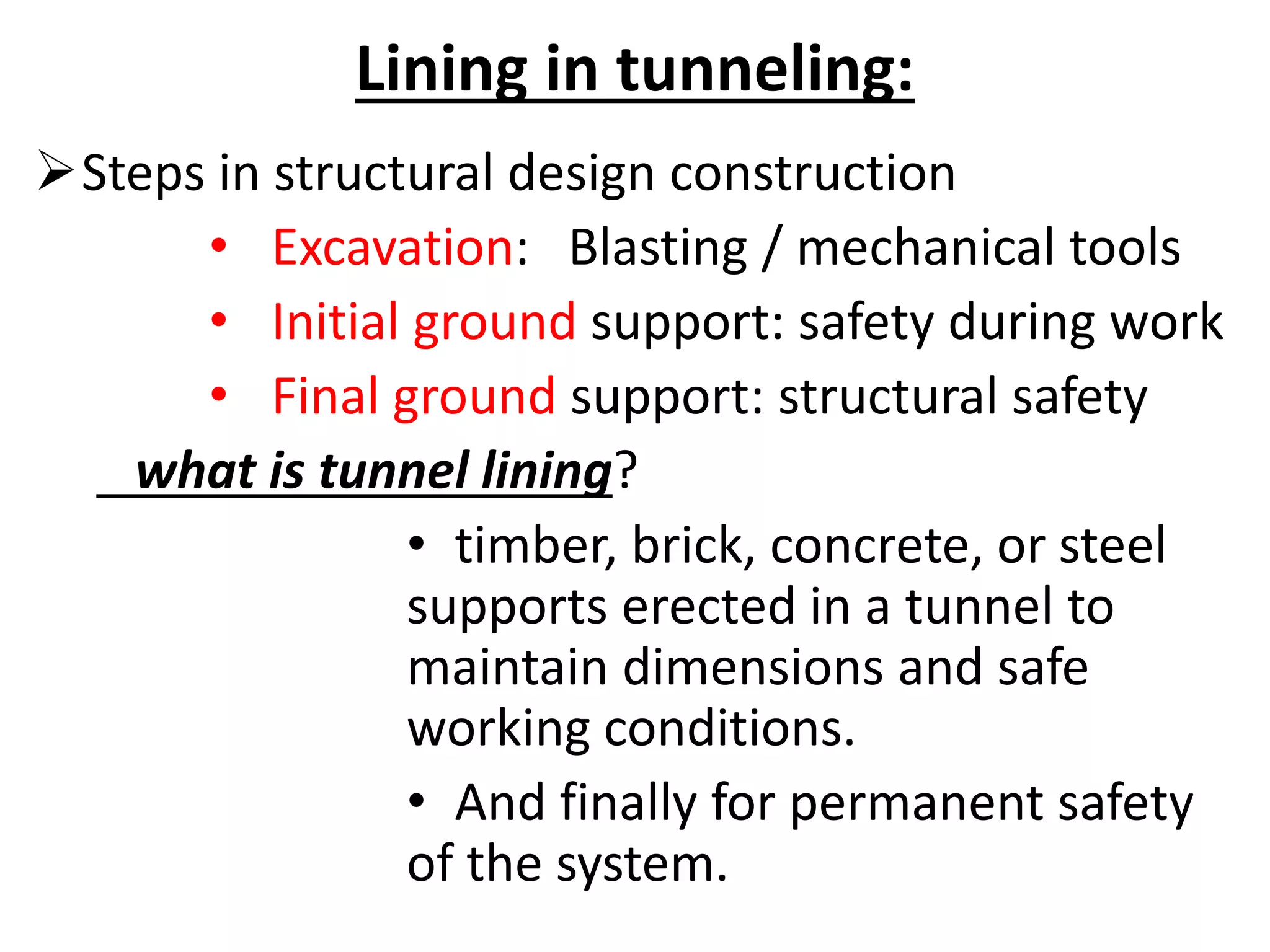 Structural design of tunnel lining | PPTX