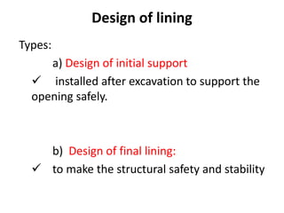 Structural design of tunnel lining | PPTX