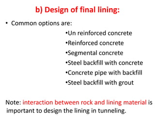 Structural design of tunnel lining | PPTX