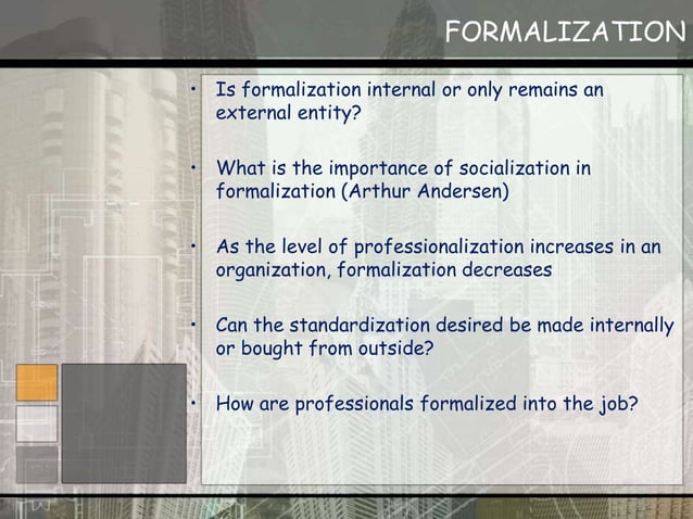 Structural dimensions in organizations | PPTX