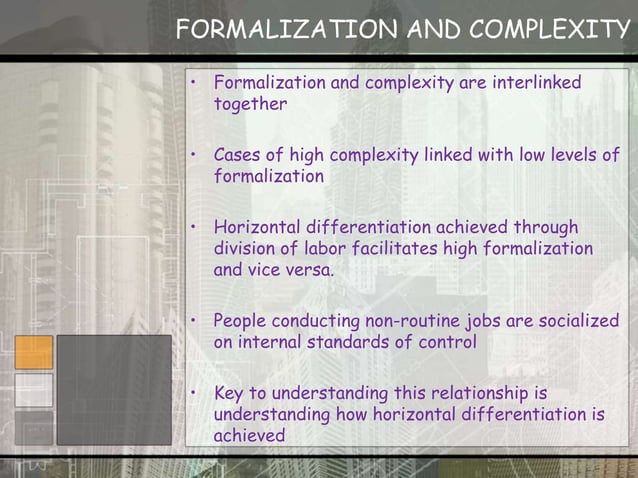 Structural dimensions in organizations | PPTX