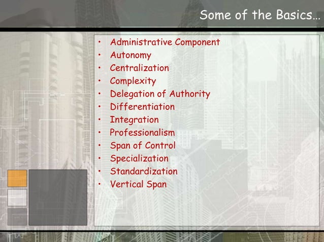 Structural dimensions in organizations | PPTX