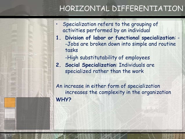 Structural dimensions in organizations | PPTX
