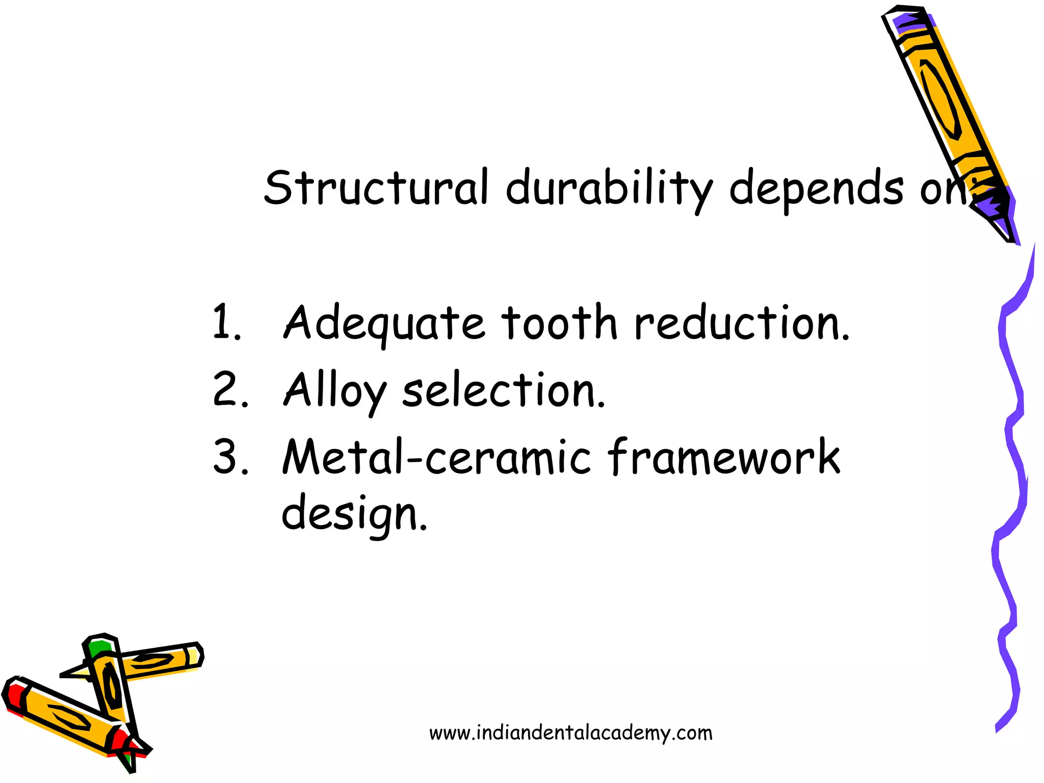 Structural durability /prosthodontic courses/prosthodontic courses | PPT