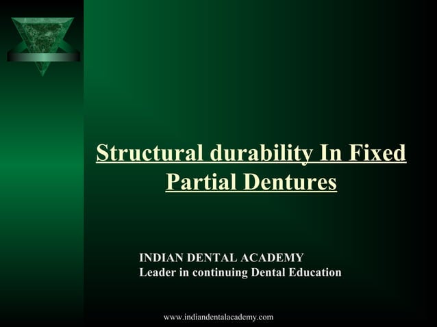 Structural durability (seminar)/endodontic courses | PPT | Dental ...