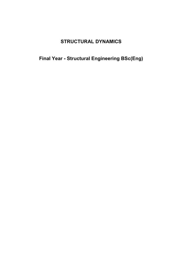Structural dynamics good notes | PDF | Geology | Science