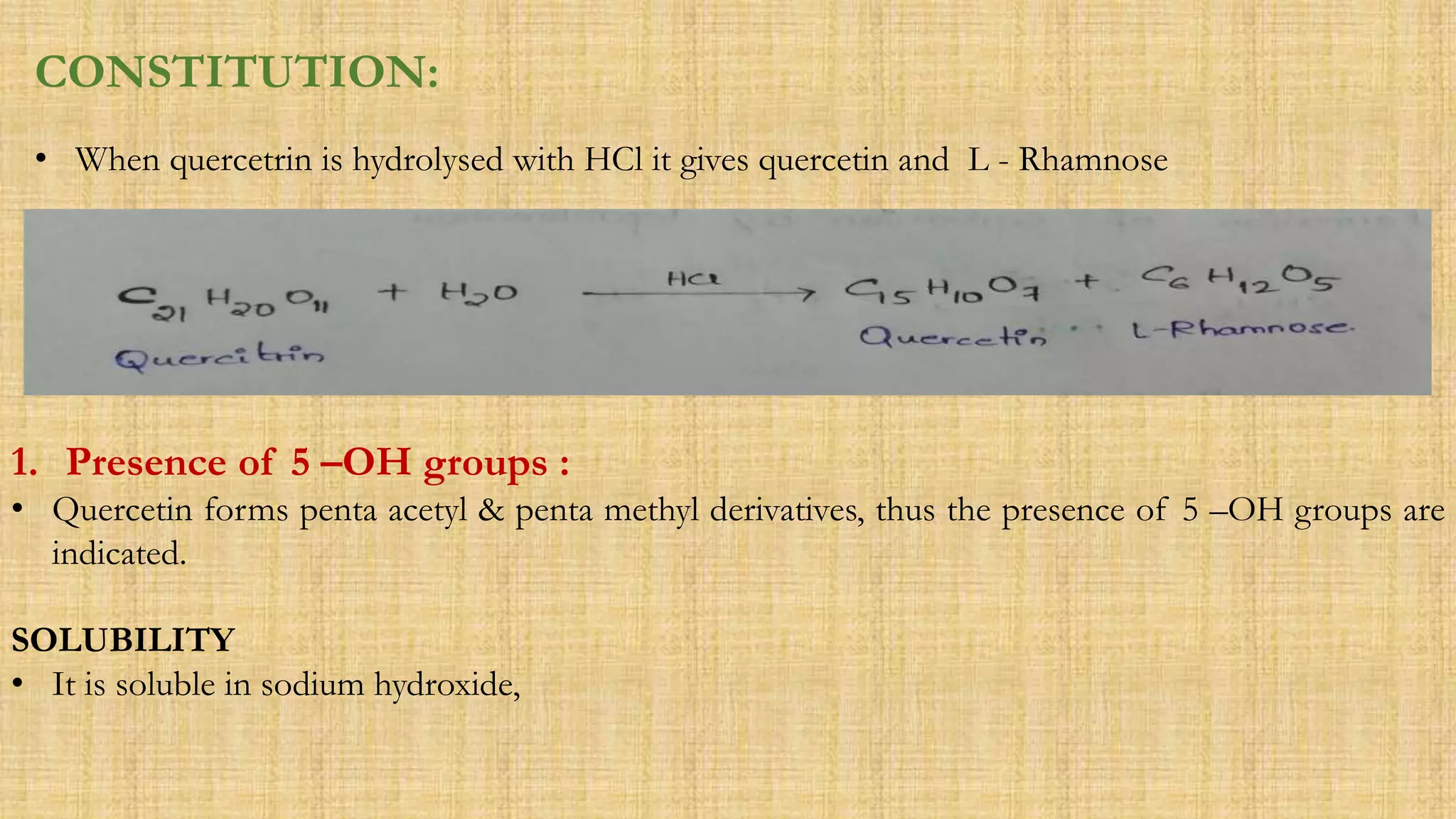 Structural elucidation of quercetin | PPTX