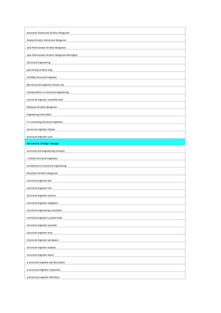 Structural Engineer | Structural Designer Sulawesi Tengah Palu Sulawesi | PDF