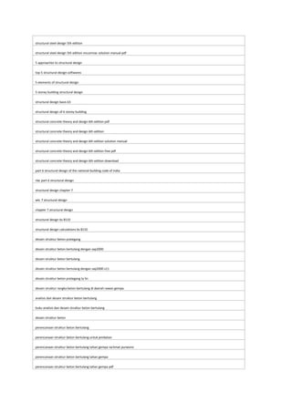 Structural Engineer | Structural Designer Sulawesi Tengah Palu Sulawesi | PDF