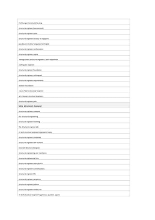 Structural Engineer | Structural Designer Sulawesi Tengah Palu Sulawesi | PDF