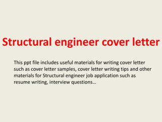 Structural engineer cover letter | PPT