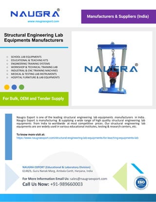 Structural Engineering Lab Equipments Manufacturers | PDF