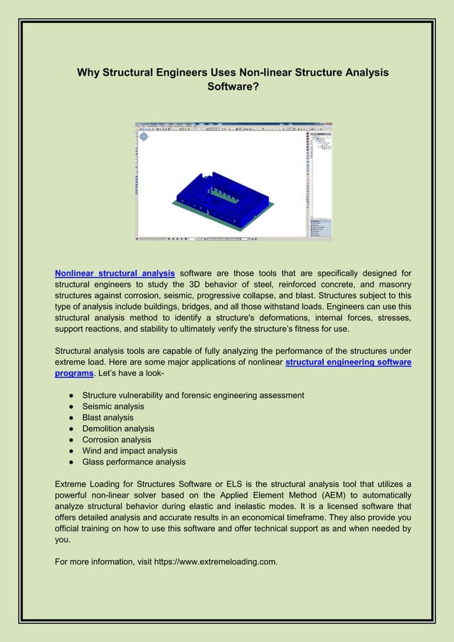 Why Structural Engineers Uses Non-linear Structure Analysis Software? | PDF | Computer Software ...