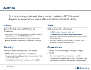 Structural FDIC Insured Cash Management | PDF