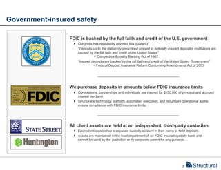 Structural FDIC Insured Cash Management | PDF