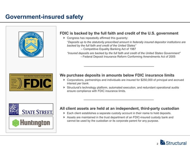 Structural FDIC Insured Cash Management | PDF