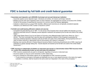 Structural - FDIC Insured Deposits | PPT