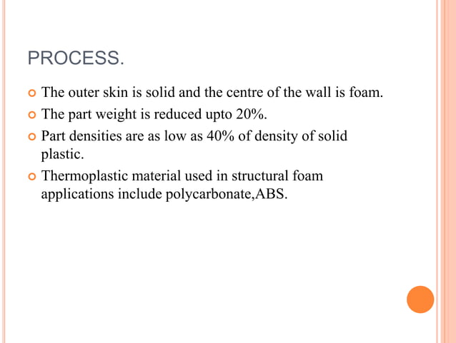 Structural foam molding 1 | PPTX | Chemistry | Science