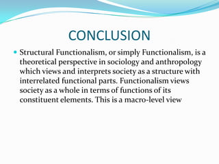 Functionalism In Sociology